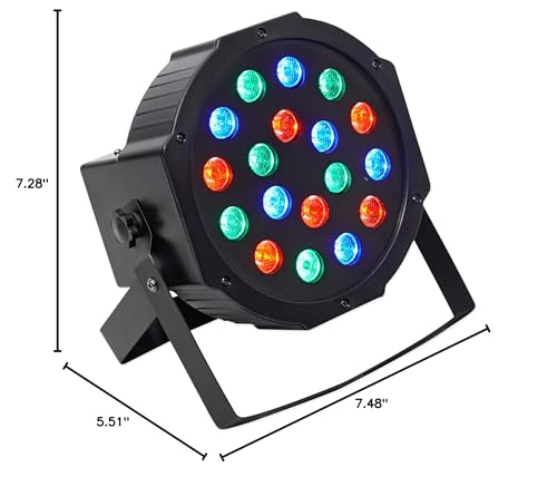 (6) Rockville RockPAR50 LED RGB Compact Par Can DJ/Club DMX Wash Light+Dual Bracket