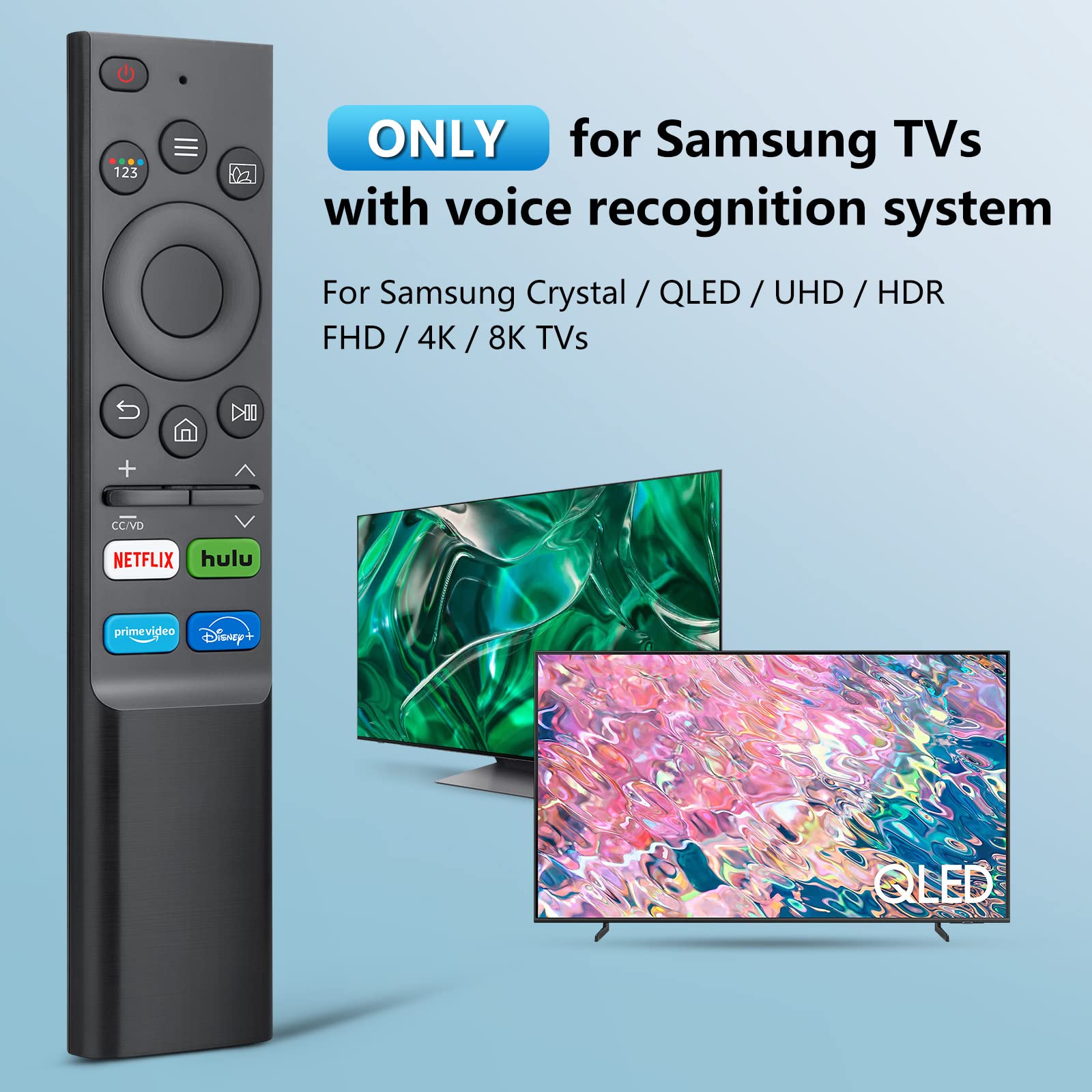(Pack of 2) Remote-Control-Replacement-for Samsung-Smart-TV, Upgraded Universal Remote BN59-01312A Compatible with Samsung Frame Crystal QLED UHD HDR FHD Curved 4K 8K Smart TVs