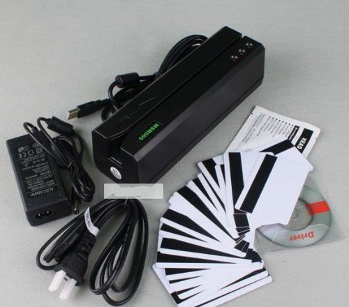 (MSR605 & 206 Magnetic Card Reader & Program Software for Windows 98/Me/XP/Vista/Windows7 & 3-track version can read/write all three tracks data, 300-4000 oe & Support USB Communication) MSR605 Magnet