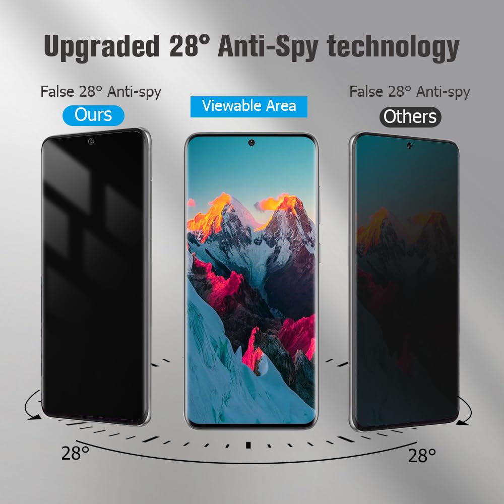 [1+2 Pack] Galaxy S20 Privacy Screen Protector and Camera Lens Protector,3D Full Coverage Privacy Tempered Glass Saver, 9H Hardness, Anti-Spy,For Samsung Galaxy S20 Privacy Screen Protector 6.2 Inch