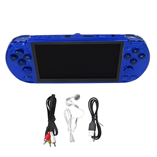 (Blue) 5.1'' 8GB Retro Handheld Game Console+1 x Earphone+1 x USB Data Cable+1 x AV Cable+1 x User Manual +1 x Retail Box