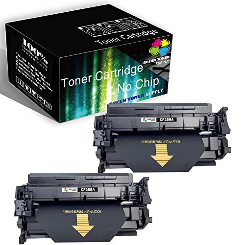 (DIY Chip) Green Toner Supply Compatible CF258A HP 58A Toner Cartridge 258 | 58 Replacement for HP Laser-Jet Pro M404 M404dw MFP M428 M428fdw Printer