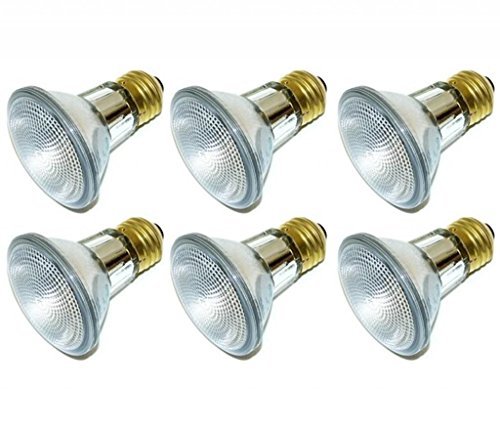 (Pack Of 6) 39PAR20/FL 120V - 39 Watt High Output (50W Replacement) PAR20 Narrow Flood - 120 Volt Halogen Light Bulbs