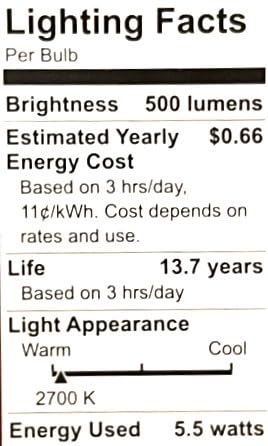 (Pack of 4 Bulbs) GE 48265 Relax LED Decorative Chandelier Light Bulb, 60 watt Equivalent, Bent tip, HD Light, Frosted, dimmable LED Light Bulb