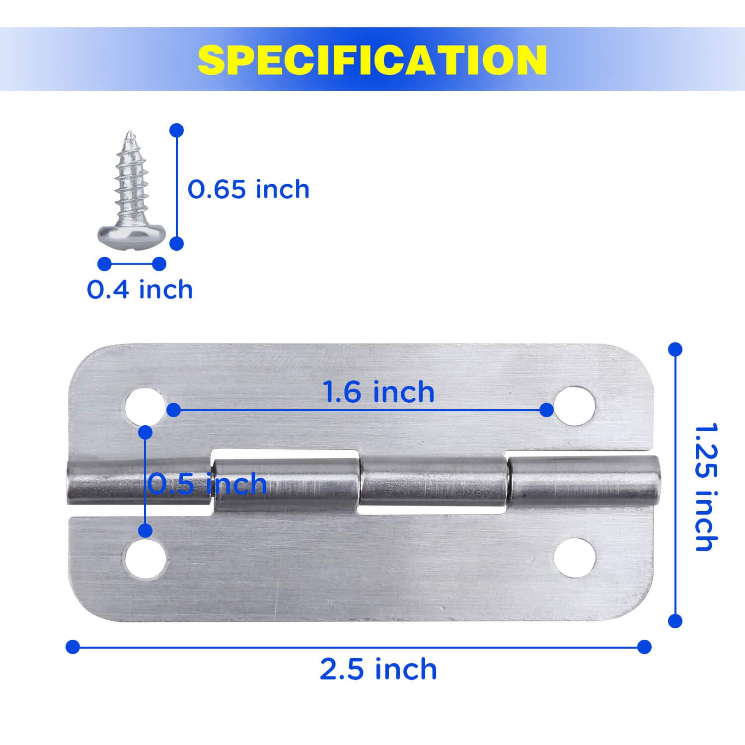 (6 Pack) Cooler Replacement Hinges for Igloo Cooler, Stainless Steel Hinges and Screws Kit for Repair Igloo Ice Chest, Metal Cooler Hinge Parts Fits All Hinged Igloo Coolers Sized 25-165 Quarts