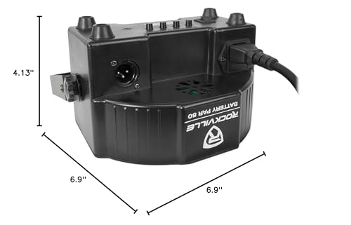 (8) Rockville Battery PAR 50 Rechargeable LED DMX DJ Club Wash Up-Lights+Remote