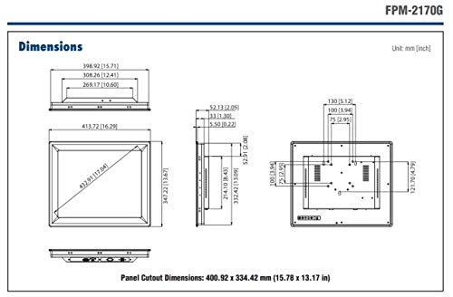 (DMC Taiwan) 17 inches SXGA Industrial Monitor with Resistive Touchscreen and Direct-VGA Port