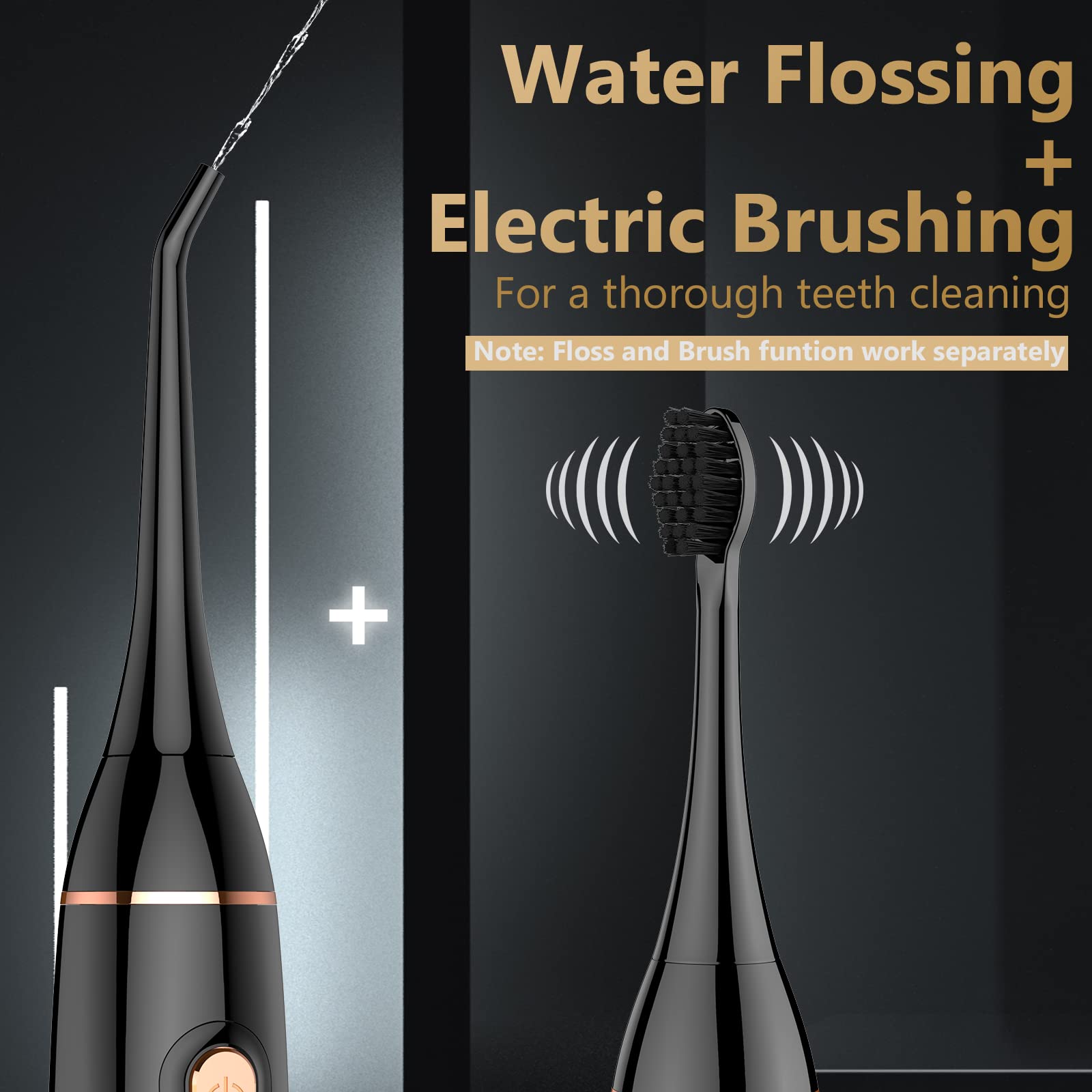 (Not Spray Water) 2 Pack Replacement Toothbrush Heads for URTUE Water Flosser with Electric Toothbrush Combo W18 Mode