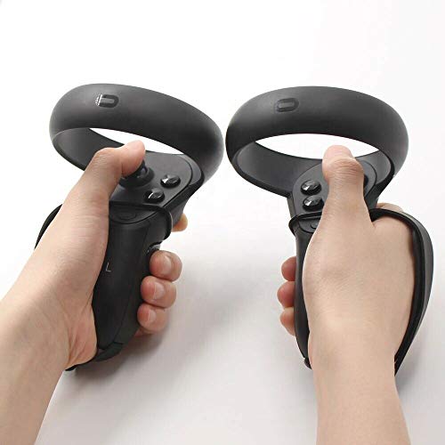 (One Size) Touch Controller Hand Grip Strap & Lens Dust Cover for Oculus Quest VR Headset