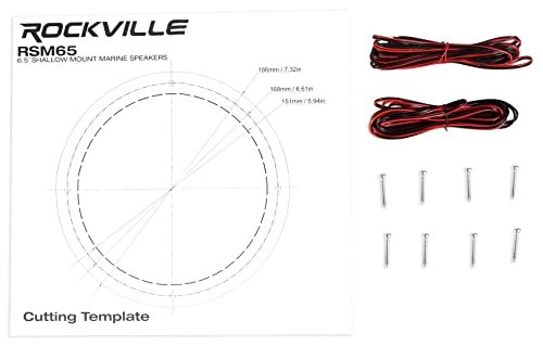 (6) Rockville RSM65W 6.5" Slim Marine Boat Speakers+6-Ch Amp+Bluetooth Receiver