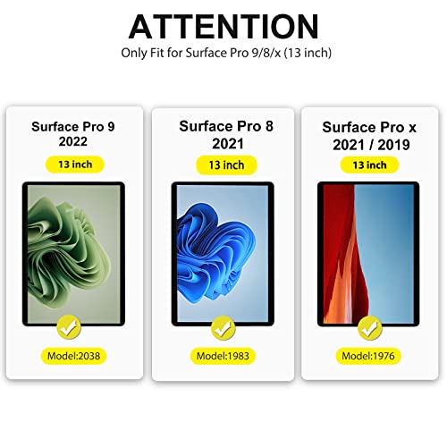 [2 Pack] SPARIN Screen Protector Compatible with Microsoft Surface Pro 9 2022 / Surface Pro 8 2021 / Surface Pro X (2021&2019), 13 inch, 9H Tempered Glass Screen Protector Support Surface Pen