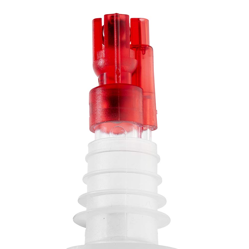 (Pack of 3) Measured Liquor Pourers, 1.oz, No Collar Clear Spout Bottle Pourer with Red Tail