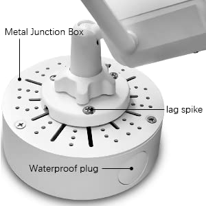 (Outdoor Security Cameras Junction Box) Universal Junction Box for Bullet Dome Turret Cameras & Solar Panel, CCTV Base Box Hide Cable, Wall Ceiling Mount Bracket, Metal Electric Enclosure (4 Pack)
