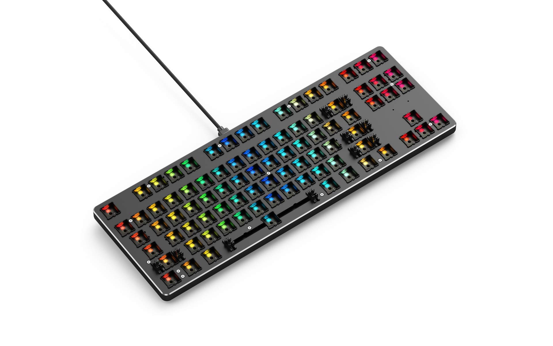 (Barebone Keyboard + Switches) GMMK TKL Barebone Edition (Tenkeyless, Black) + Glorious MX Switch Tester Pack for Mechanical Keyboads 14 Gateron/Kailh Switches + O-Rings
