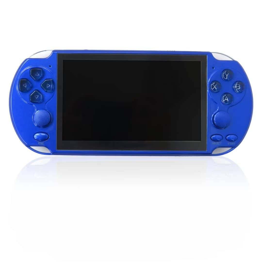 (Blue) 5.1'' 8GB Retro Handheld Game Console Portable Video Game Support Music Format: MP3, WMA ,OGG, WAV, AAC, APE, FLAC