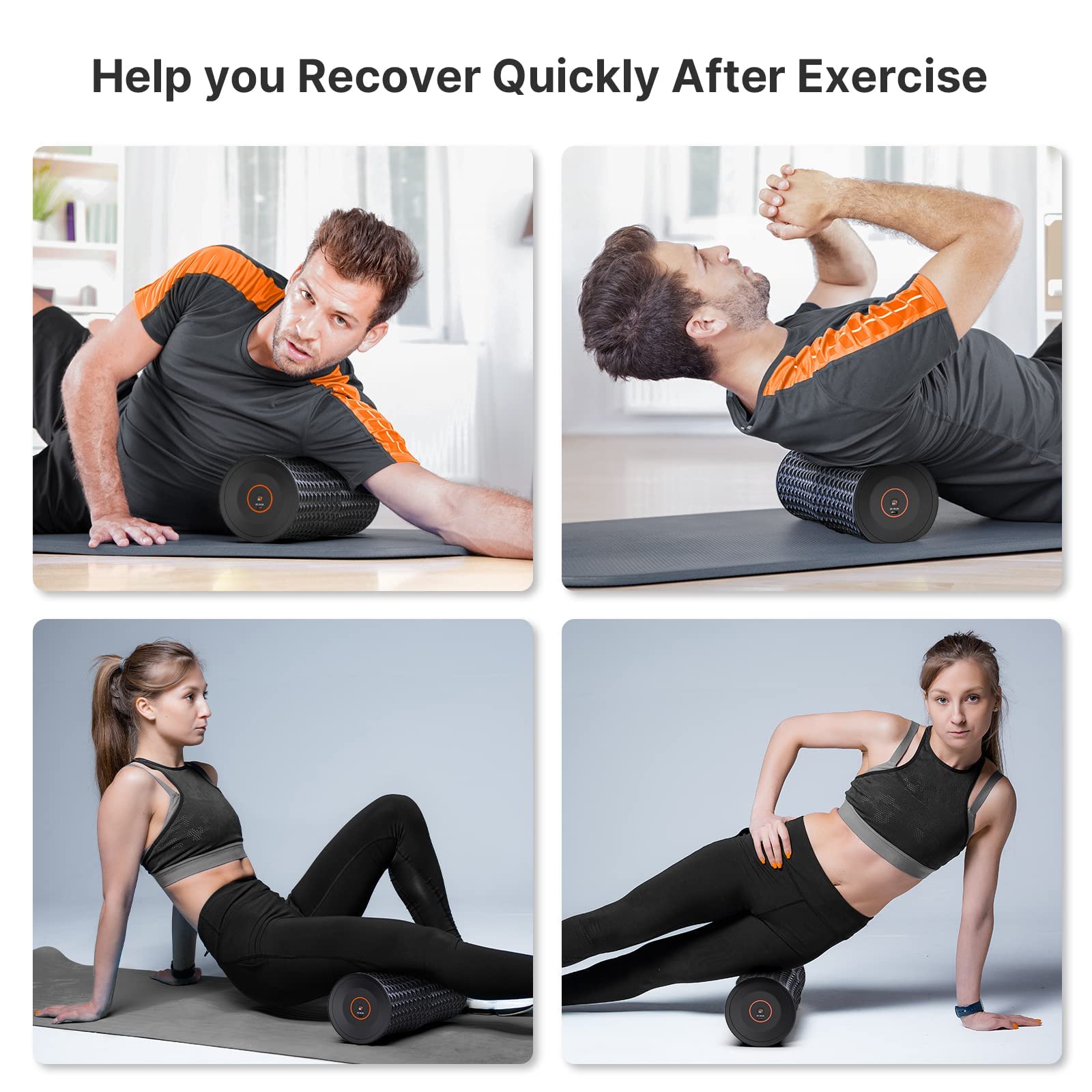 (New Version) MEPOWER Foam Roller, High-Intensity Vibrating Muscle Roller for Back, Fitness Deep Tissue Trigger for Physical Therapy, Leg Massager, Hand Massager, Relieve Back Muscle Pain