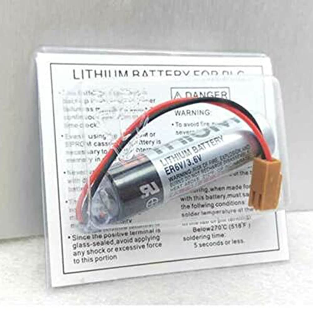 (Pack of 20) ER6V/3.6V 2400mAh PLC Lithium Battery for Toshiba er6vc119a er6v 3.6v Lithium Battery with Brown Plug