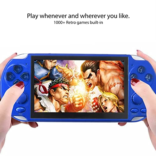 (Blue) 5.1'' 8GB Retro Handheld Game Console+1 x Earphone+1 x USB Data Cable+1 x AV Cable+1 x User Manual +1 x Retail Box
