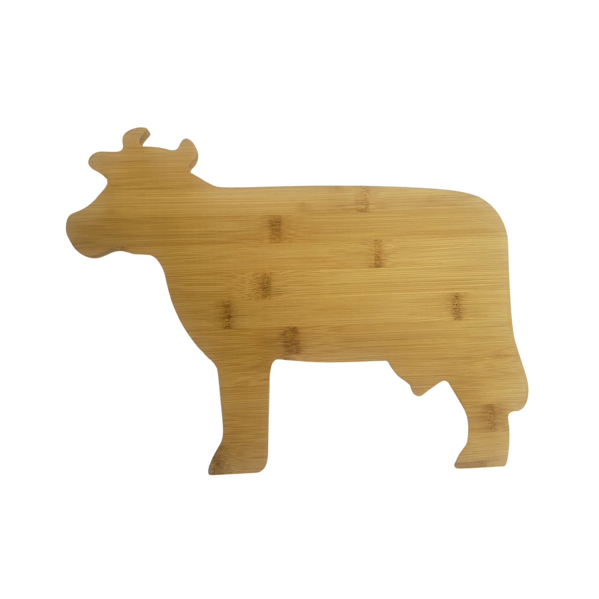 (Set of 10) Animal Cow Shaped Bulk Plain Bamboo Cutting Boards (Set of 10) | For Customized Engraving | Wholesale Premium Blank Board