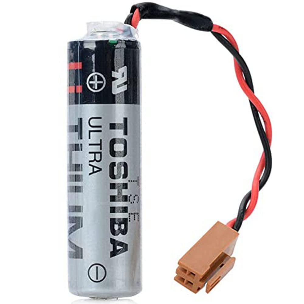 (Pack of 20) ER6V/3.6V 2400mAh PLC Lithium Battery for Toshiba er6vc119a er6v 3.6v Lithium Battery with Brown Plug