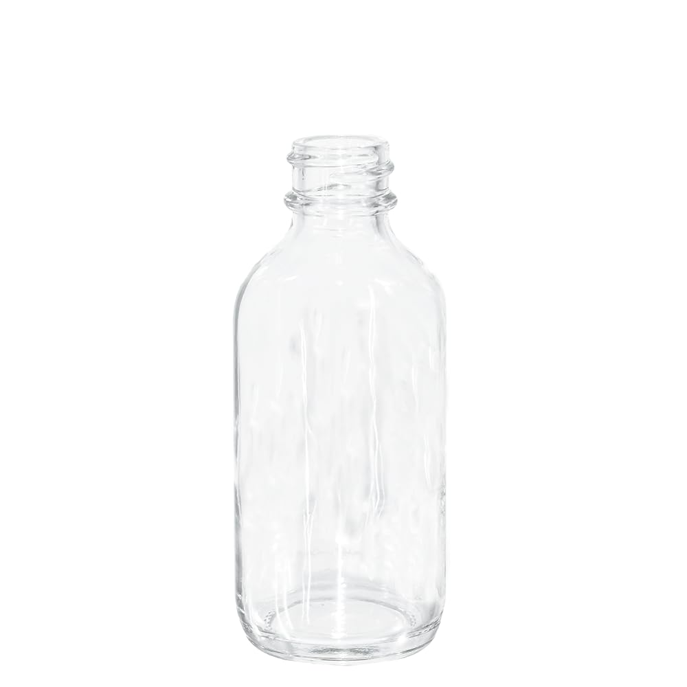 (Pack of 80) 2 oz. Clear Boston Round with Black Treatment Pump
