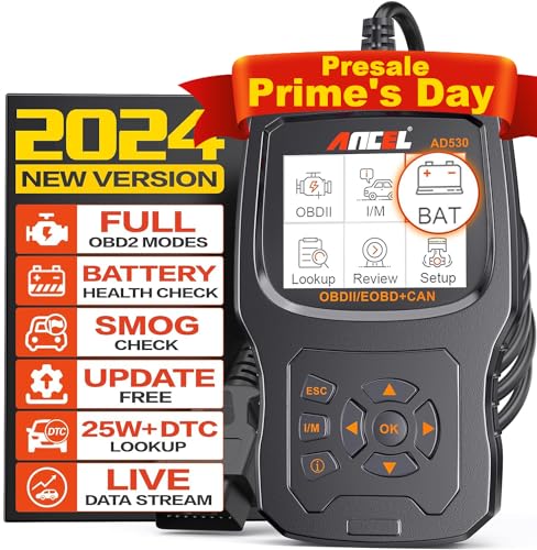 (Upgraded AD310) ANCEL AD530 OBD2 Scanner Diagnostic Tool with Battery Test Car Engine Light Code Reader ScanTool, All OBD2 Function Enhanced Code Definition and Upgraded Graphing Battery Status