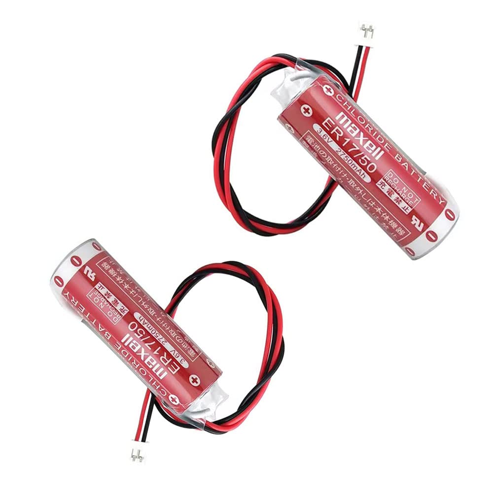 (Pack of 5) ER17/50 3.6V 2750mAh AA PLC Lithium Battery with White Plug for ER17/50 17/50 3.6V Battery