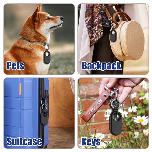 [2 Pack] Compatible with Samsung Smart tag 2 case, Silicone with samsungtag Keychain Full Shockproof, Anti-Scratch forBackpacks, Car Keys,Luggage, Valuables and More(Black)