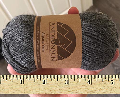 [ Set of 3 Small Gorgeous Skeins ] Alpaca Yarn Blend [ Umayo ] [ DK ] #3 (5.25 Ounces/150 Grams Total) Lovely and Soft to Enjoy Knitting - Crocheting - Weaving [ Grey ]