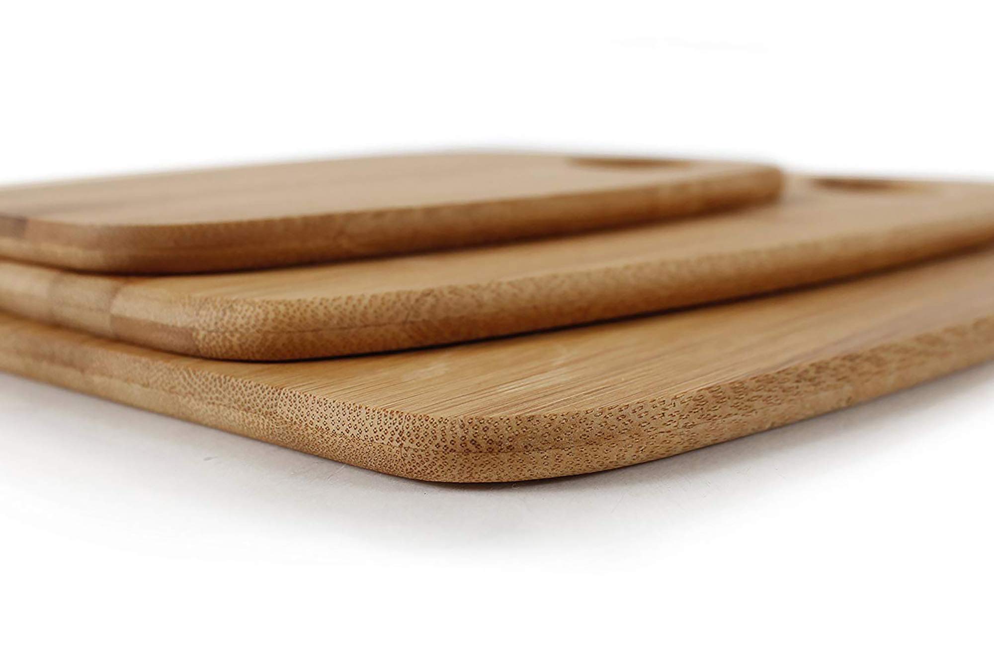(Set of 12) 12"x9" Round Edge Bulk Plain Bamboo Cutting Board | For Customized Engraving Gifts | Wholesale Premium Bamboo Board (With Handle)