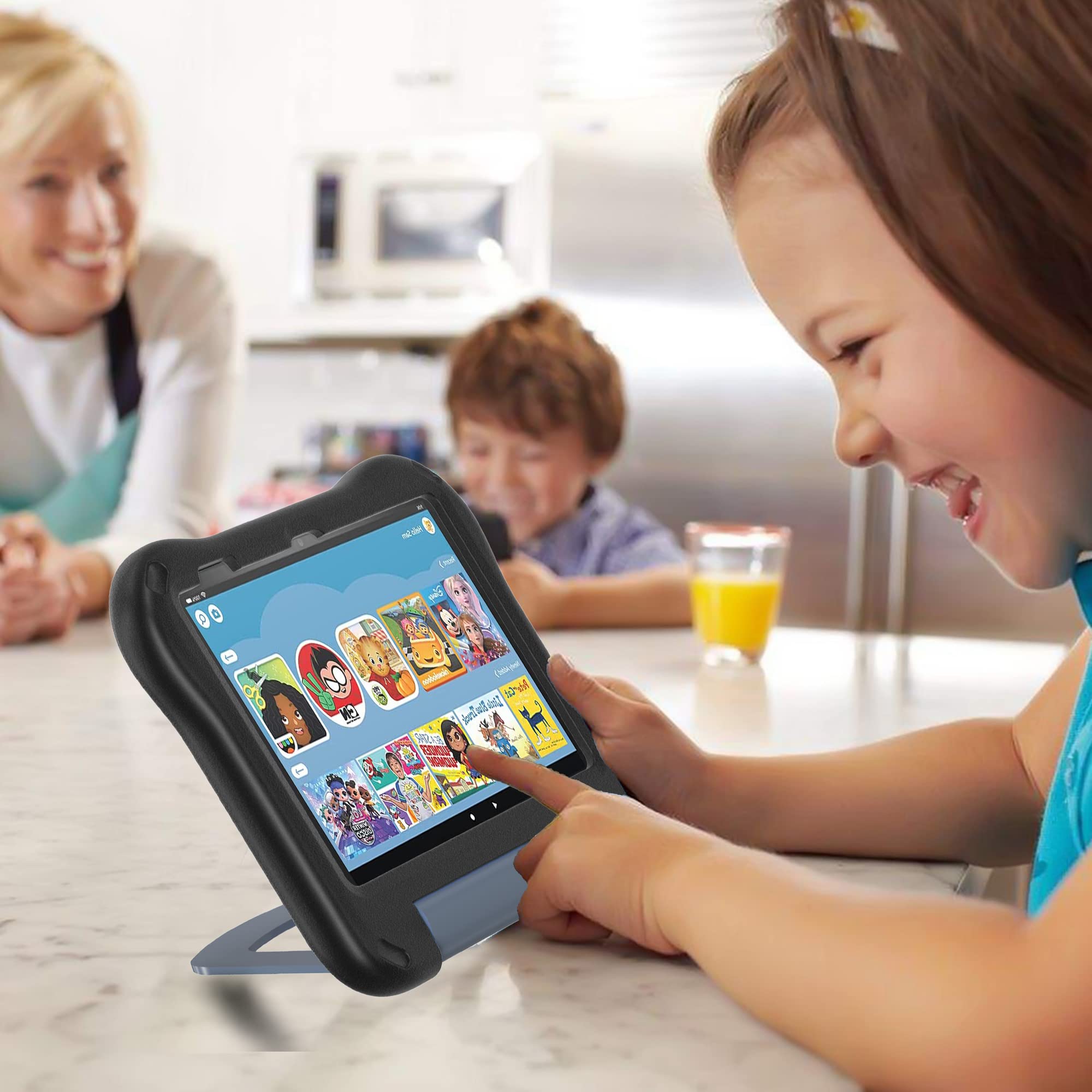 (Only Compatible with 12th Generation Tablet, 2022 Release) New Case for Kids, OQDDQO Lightweight Anti-Slip Shock Resistant Kid Friendly Cover Incompatible with iPad with Stand for 7" Tablet(Orange)