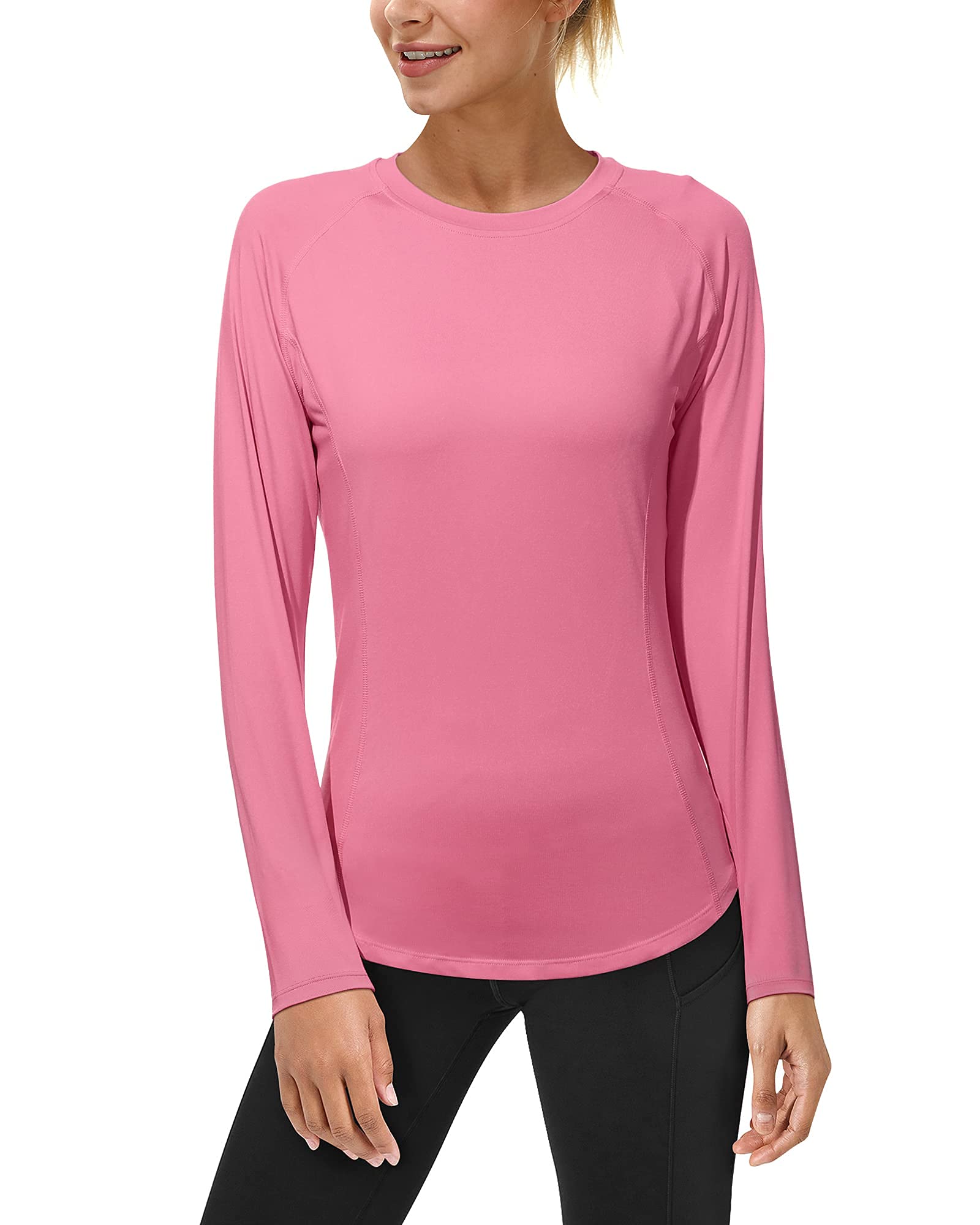(Size:2XL) 2 Pack Womens Long Sleeve UV Sun Shirts UPF 50+ Workout Swim Rash Guard Tops