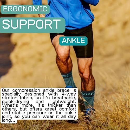 [ 2 pack ] Ankle Support Running, Sports, Daily Wear - Ankle Brace, Achilles Tendonitis Support, Sprained Ankle Supports for Weak Ankles and Joint Pain - Sprained Ankle, Plantar Fasciitis, Achilles Tendonitis, Relieve Swelling of Heel Spurs (Large)