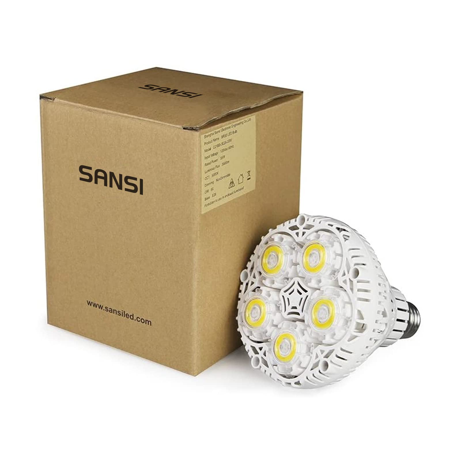 (Updated) BR30 30W LED Light Bulb, 250-300W Equivalent, 5000K Daylight, 4000lm Super Bright Bulb, Non-Dimmable, CRI80, E26 Base, Floodlight for Warehouse Supermarket Logistic Center Church