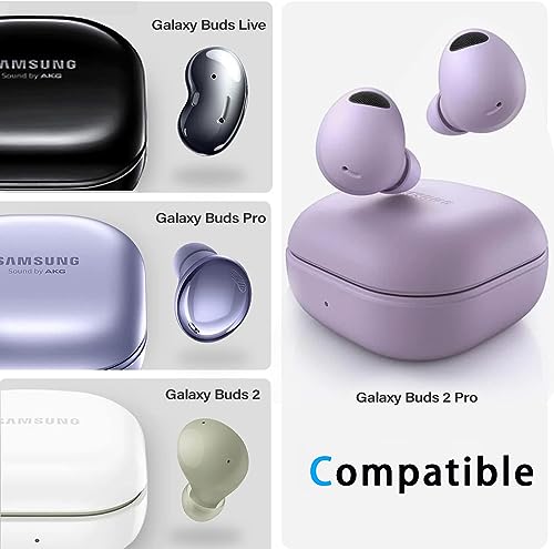 (with Secure Lock) Clear Carbon Fiber Case Cover for Samsung Galaxy Buds 2 Pro(2022) /Galaxy Buds Pro(2021) /Galaxy Buds 2 (2021) /Galaxy Buds Live (2020) with Keychain - Clear Black