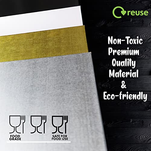 [ 16 Pack ] Square Cake Drums in 2 Sizes and 4 Colors - Black, Gold, Silver & White. 10 Inch and 12 Inch - 1/2 Inch Thick with Smooth Edge. Use as Cake Base, Cake boards and its Reusable
