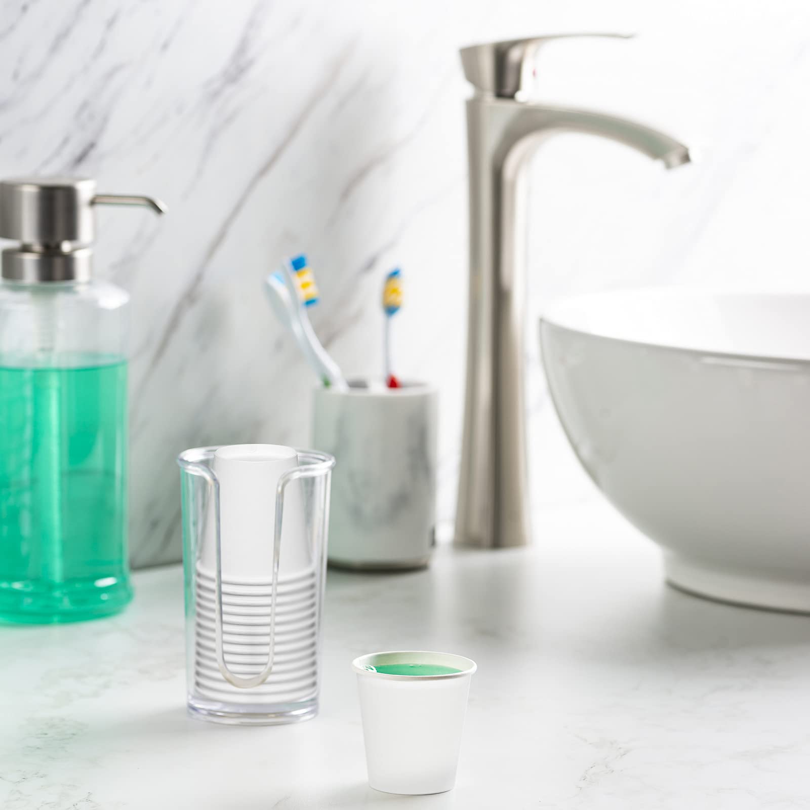 [140 Pack] 3 oz. White Paper Cups, Small Disposable Bathroom, Espresso, Mouthwash Cups