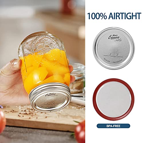 [ 168 Count, REGULAR ] Mouth Canning Lids for Mason Jars - Split-Type Metal Lid for BALL KERR Jar - Airtight Sealed - Food Grade Material