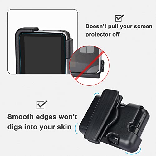 (Upgrade) iGuerburn tSlim X2 Pump Case with 360°Rotating Clip, Tandem tSlim Pump Holder Spool Up Excess Tubing, t Slim G4 Pump Accessories t:Holster Smooth Edges Won't Peel Off Screen Cover(Black)