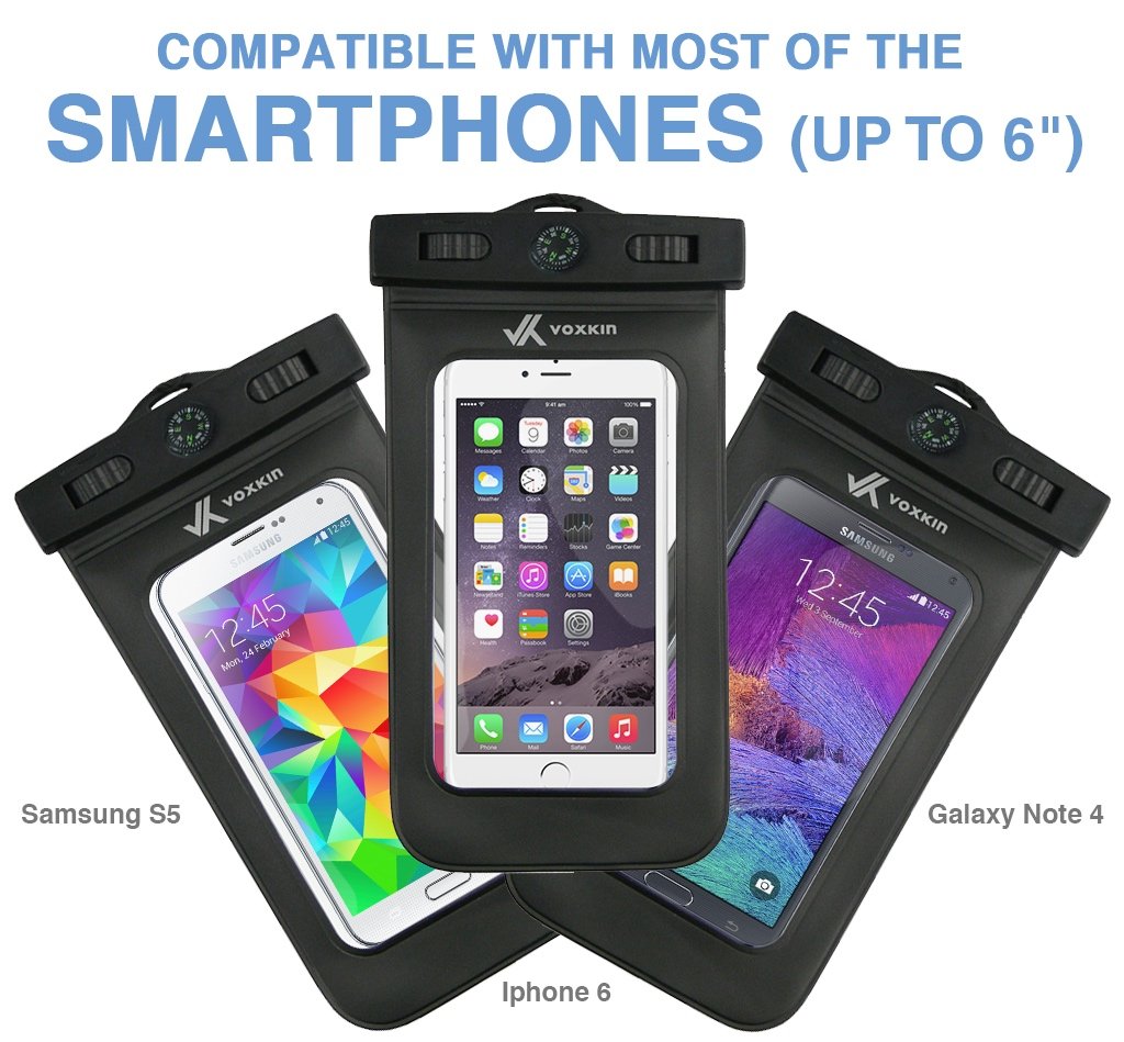 [ PREMIUM QUALITY ] Universal Waterproof Phone Holder with ARM BAND, COMPASS & LANYARD - Best Floating Waterproof Phone Case For iPhone 14 Pro Max/ 13 Pro Max/ 12 Pro Max/ 11/ S22 - Dry Waterproof Bag