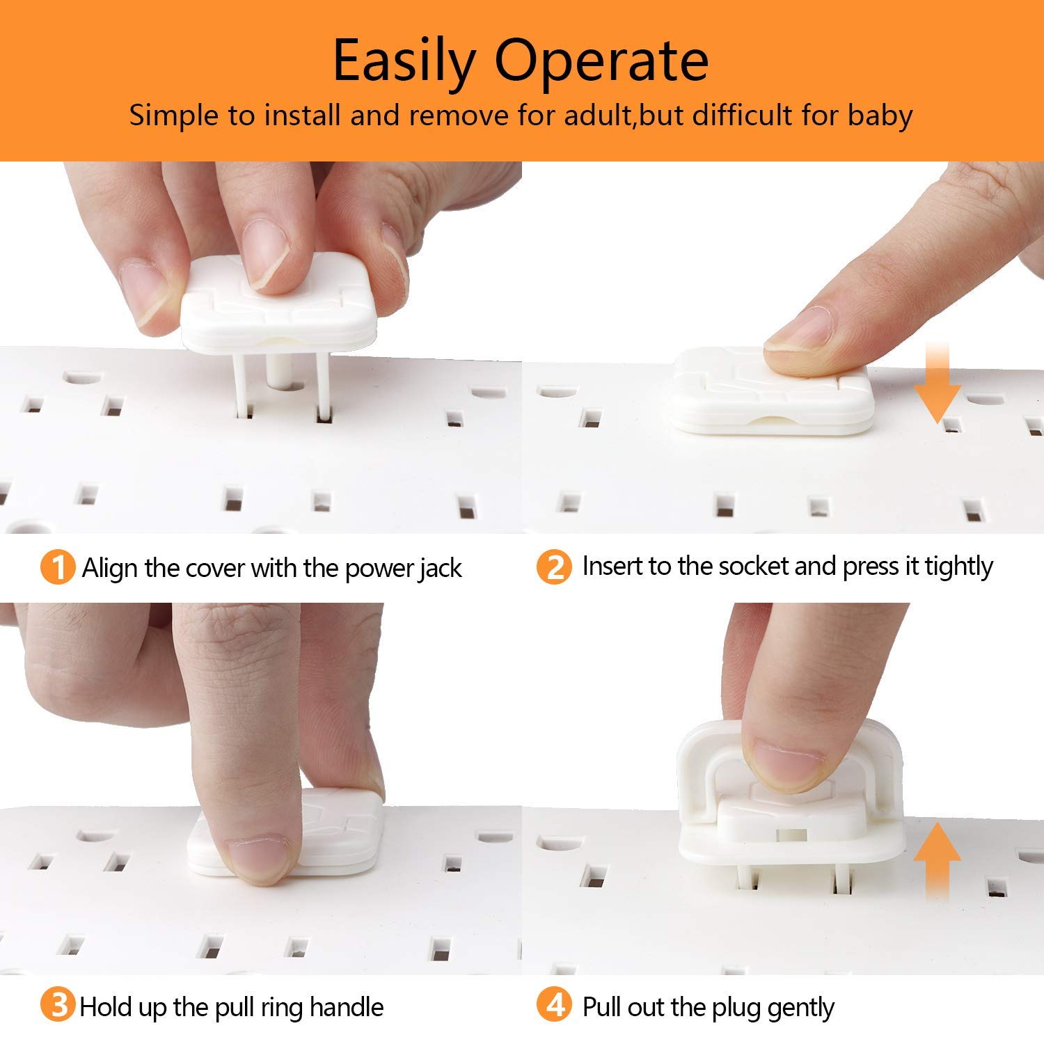 (Pack of 50) Socket Cover Baby Protective Plug Cover with Hidden Handle, Child Safety Socket Cover Socket Protector for Home and Office (3 Prong25, 2 Prong25)