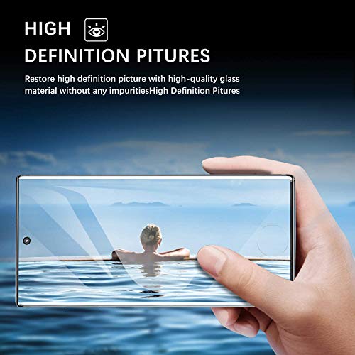 [2+2 Pack] Galaxy Note 10 Plus Screen Protector Include 2 Pack Tempered Glass Screen Protector +2 Pack Tempered Glass Camera Lens Protector,3D Curved,HD Clear for Samsung Galaxy Note 10 Plus