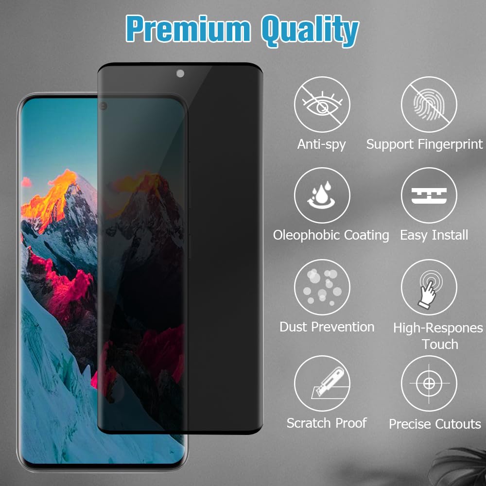 [1+2 Pack] Galaxy S20 Privacy Screen Protector and Camera Lens Protector,3D Full Coverage Privacy Tempered Glass Saver, 9H Hardness, Anti-Spy,For Samsung Galaxy S20 Privacy Screen Protector 6.2 Inch