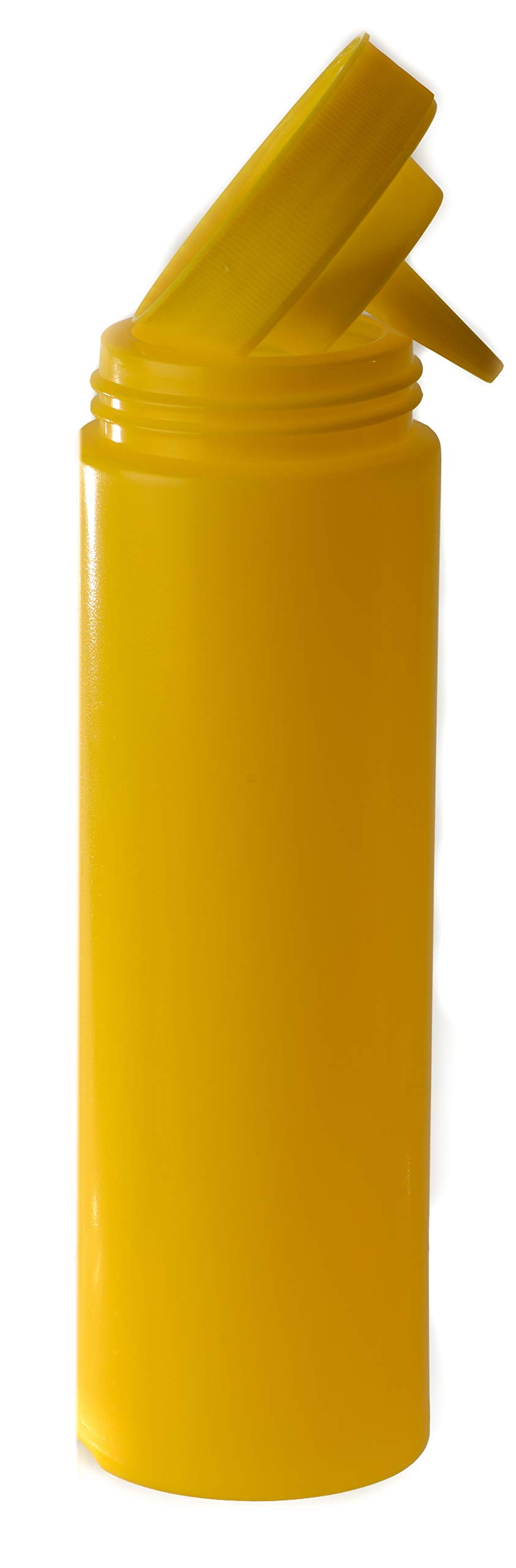[2 PACK] 24 Oz Yellow Plastic Condiment Squeeze Bottles Squirt Bottle for Sauces, Dressing, Arts and Crafts, Ketchup, Mustard, Oil, BBQ - Clear Reusable Plastic Containers, BPA Free, Dishwasher Safe