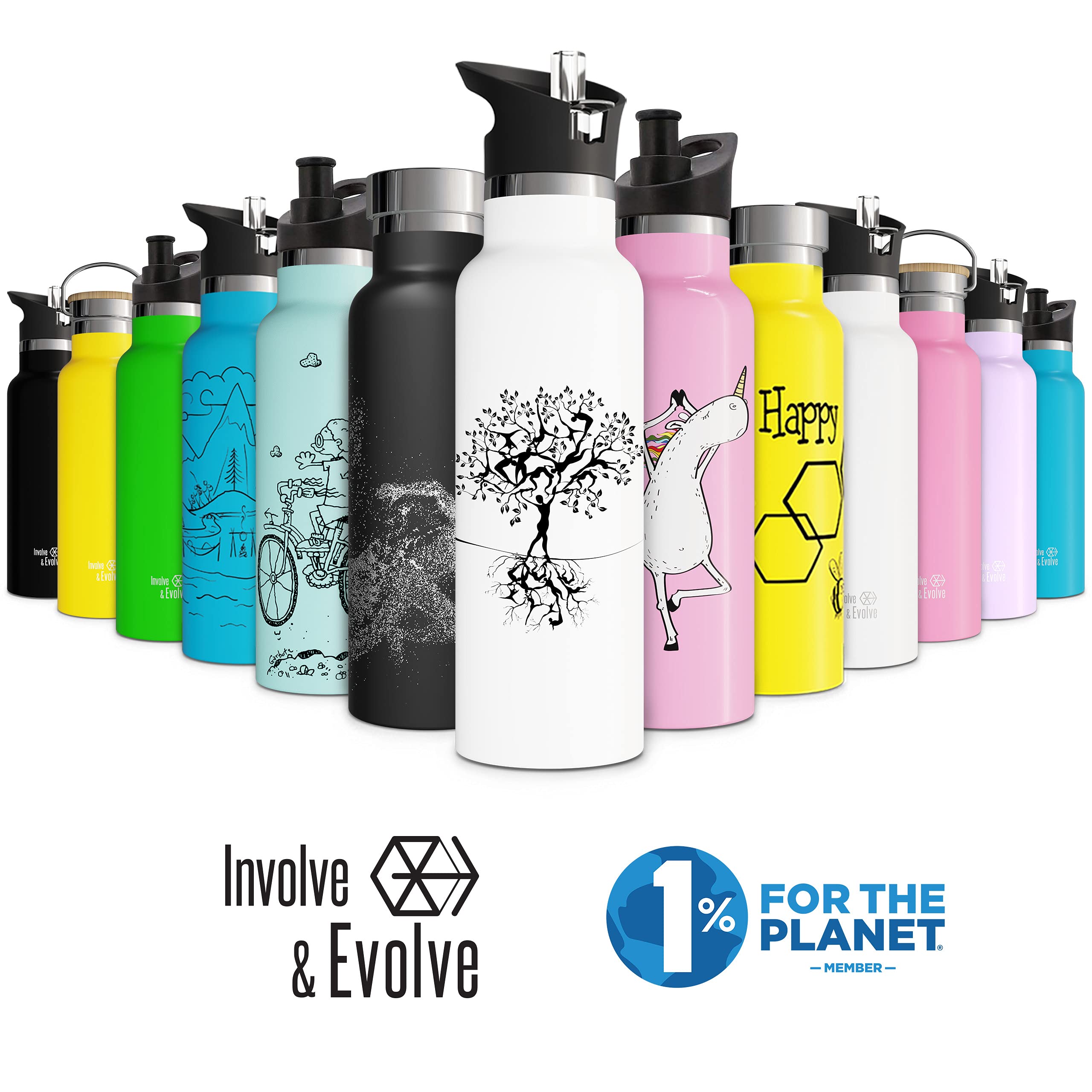 (Straw Lid x 2) Straw Lid for Insulated Water Bottles Compatible with Hydro Flask Standard. Replacement Sport Flip Top for 1.91 Double Walled Thermo Mug