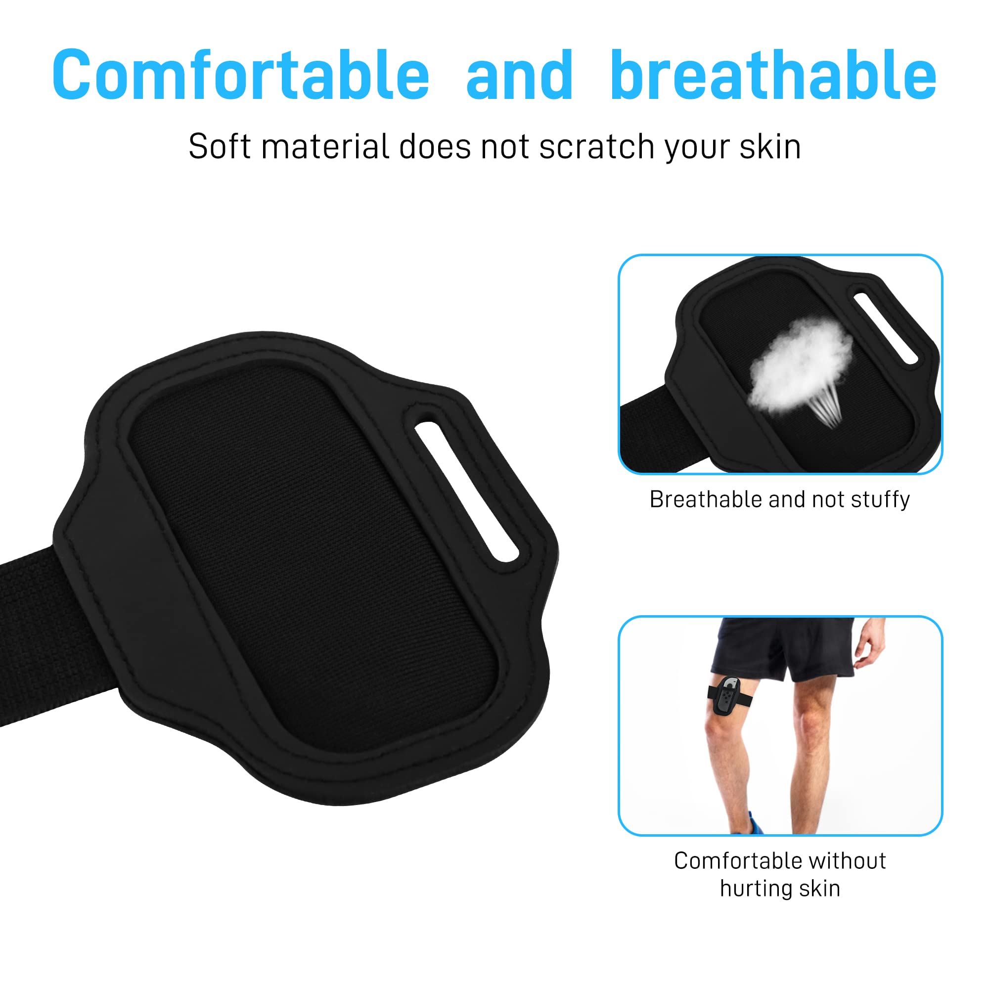 [2 Pack] FUNDIARY Leg Strap for Ring Fit Adventure and Switch Sports, Compatible with Nintendo Switch and Switch OLED Joycon Controller, Game Accessories Adjustable Leg Strap for Children and Adults