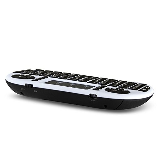(Upgraded) Rii i8+ Mini Bluetooth Keyboard with Touchpad&QWERTY Keyboard, Backlit Portable Wireless Keyboard for Smartphones laptop/PC/Tablets/Windows/Mac/TV/Xbox/PS3/Raspberry Pi.White