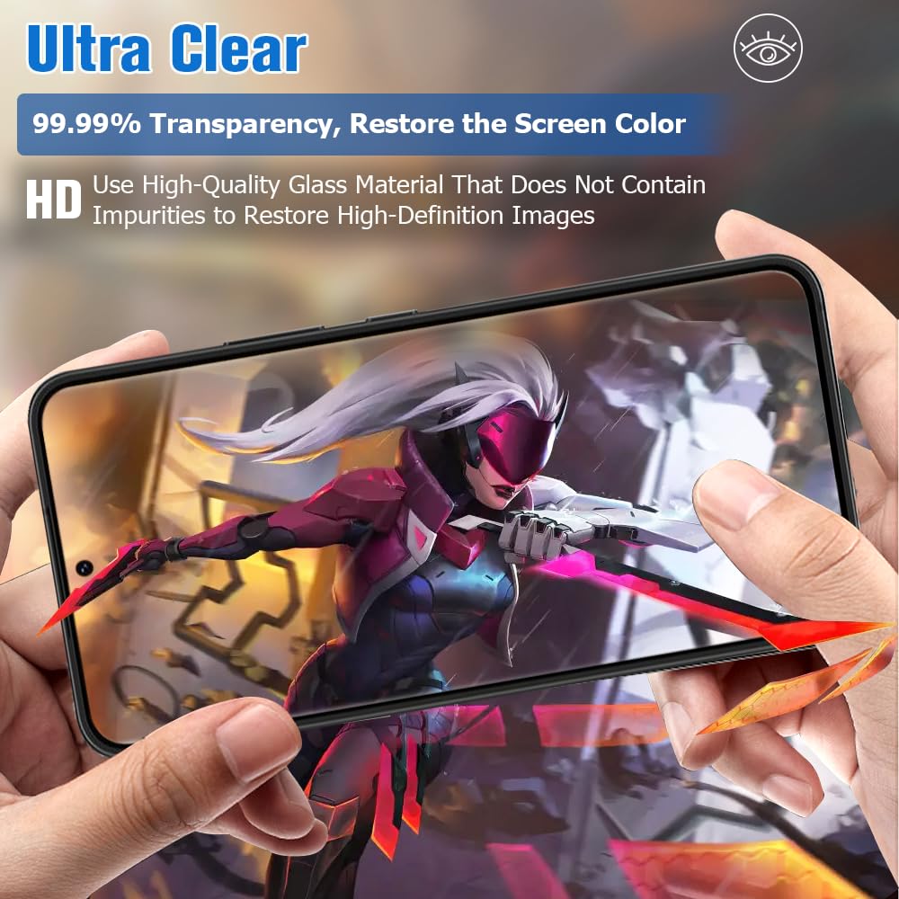 [2+2 Pack] Galaxy S22 5G Privacy Tempered Glass Screen Protector + Camera Lens Film [9H Hardness] [ Full Coverage] [Anti-Fingerprints] Support fingerprint unlocking For Samsung Galaxy S22 (6.1 Inch)