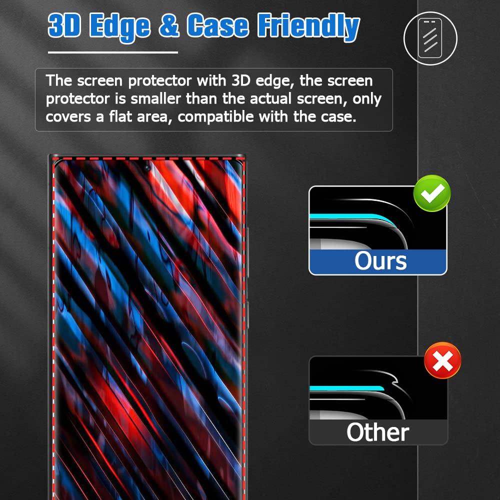 [1+2 Pack] Galaxy S23 Ultra Privacy Tempered Glass Screen Protector + Camera Lens Film [9H Hardness] [ 3D Full Coverage] [Anti-Fingerprints] for Samsung Galaxy S23 Ultra 5G (6.8 Inch)