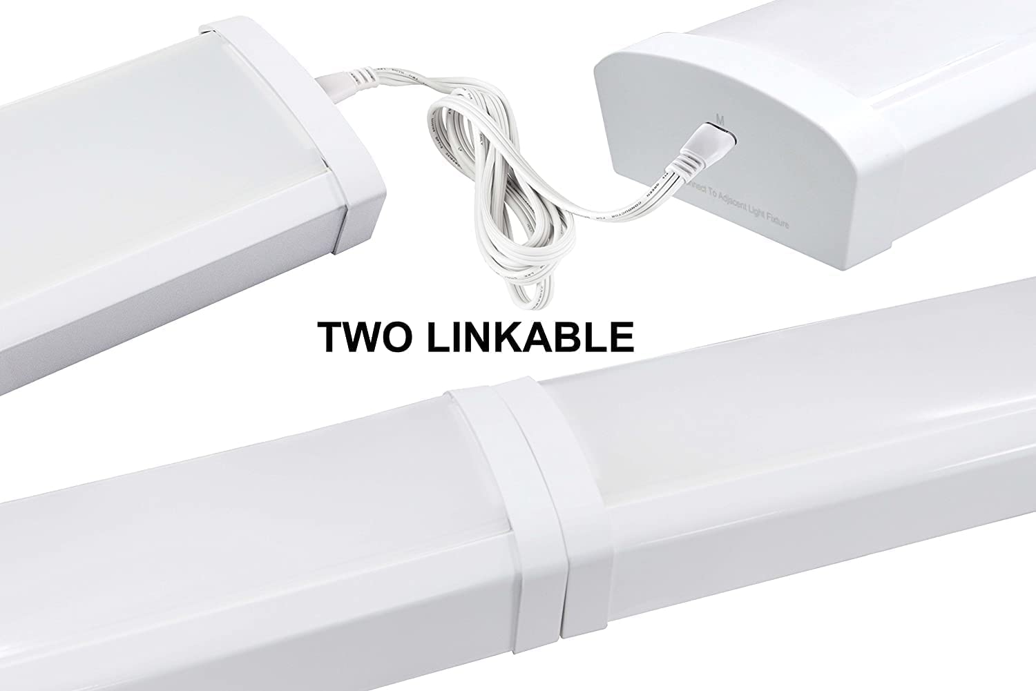 (Pack of 4) LED Shop Light 4FT, 40W 4800LM 6000K Super Bright White, Linkable LED Light Bar for Room, Garage, Corded Electric with Built-in ON/Off Switch, Frosted Cover